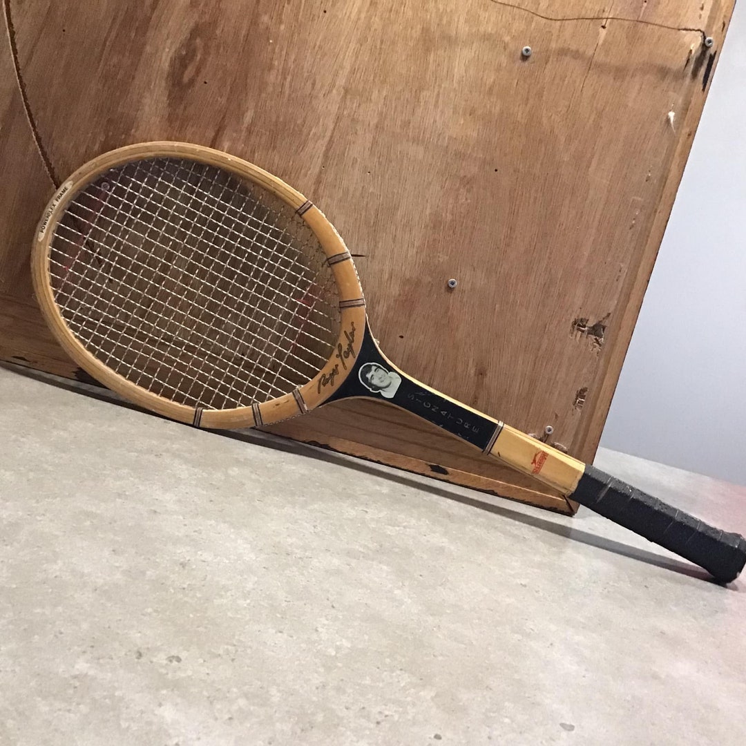 Vintage Slazenger Roger Taylor Signature Wood Tennis Racket Powerflex ...