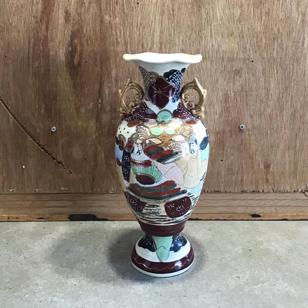Antique Pottery Vase Japan Samurai - Etsy
