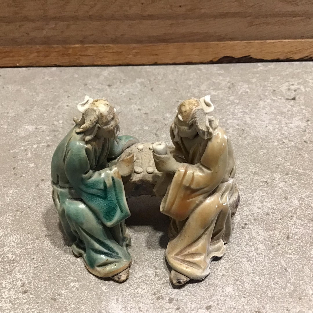 Vintage Mini Chinese Mudman Figurine, Asian Decor, Asian Art ...