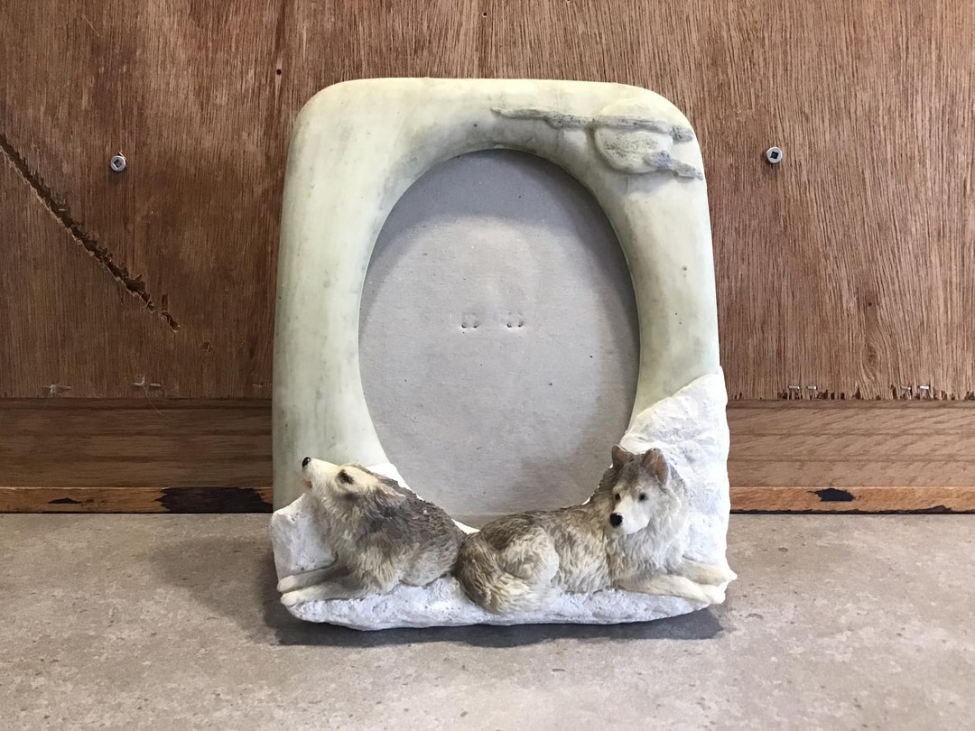 Vintage 3D Wolf Picture Frame Photo Easel Back Wild Animal Lover Gift ...