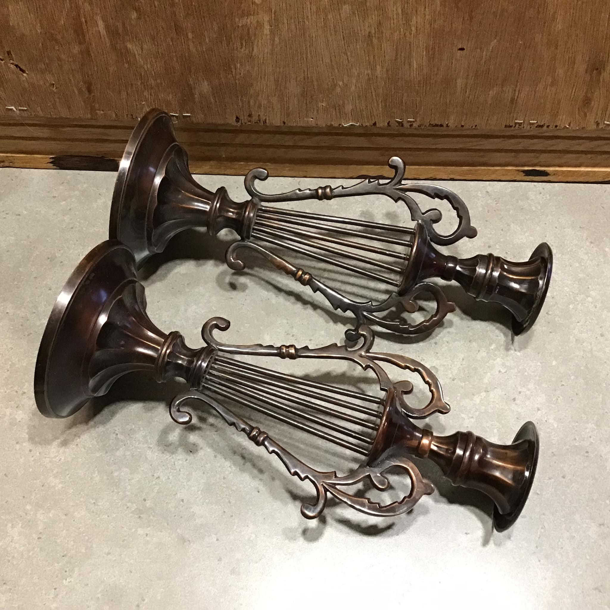 2 Harp Candle Holders, Metal Candlesticks - Etsy