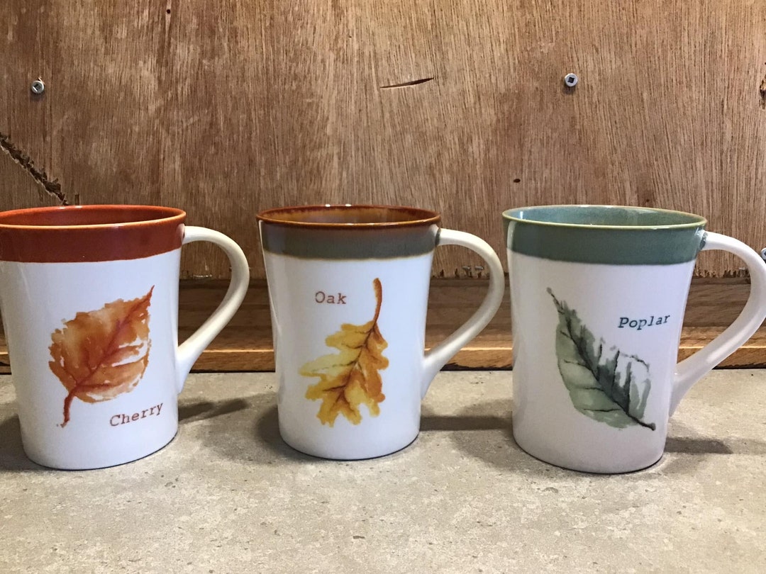 Starbucks Coffee Mug, Fall Themed, Poplar Leaf, Cherry Leaf, Oak Leaf ...