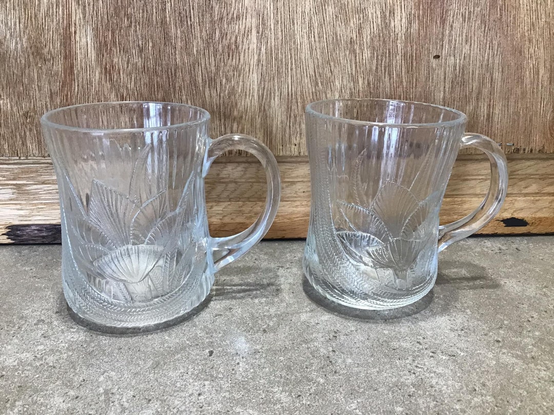 Arcoroc Set of 2 Canterbury Crocus Clear Glass Mug Cup,clear CANTERBURY ...
