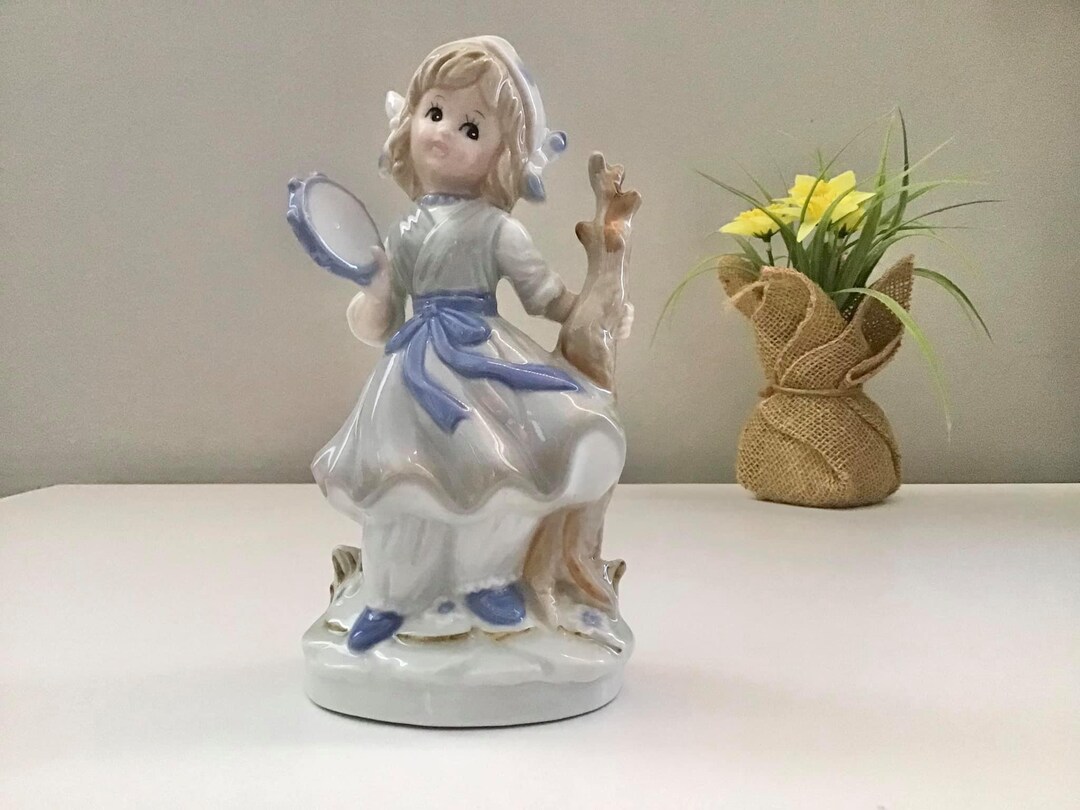 Aldon Porcelain Figurine: 1974 Young Girl Sculpture, Cottage Chic Decor ...
