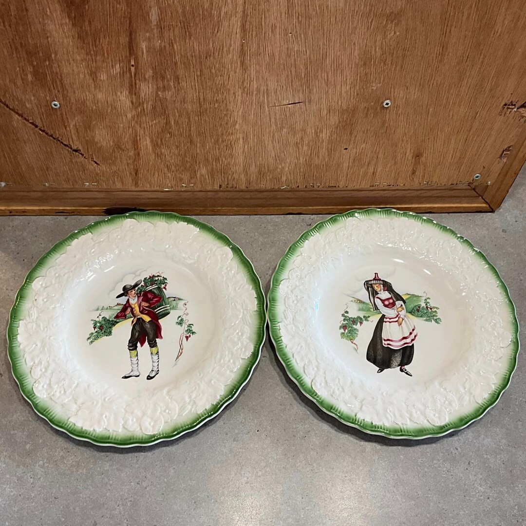 Alfred Meakin Plate Set: 18th Century French Costumes, Grape Pickers of ...