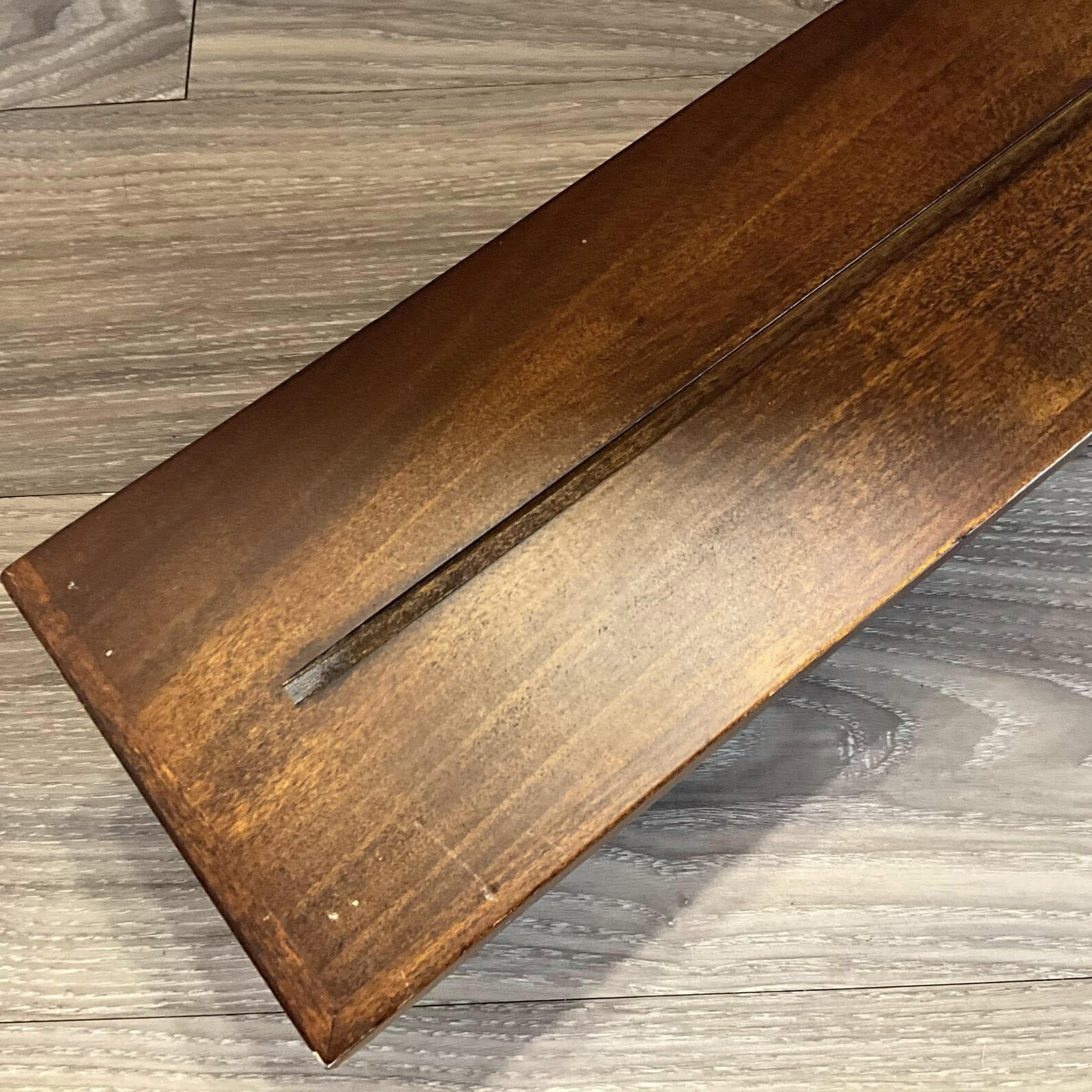 Vintage Wood Hanging Wall Shelf: Crown Molding Plate Groove, 24 ...
