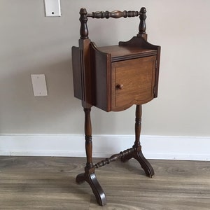 Antique Smoking Stand, Smoke Table, End Table, Wood, Handled Table ...