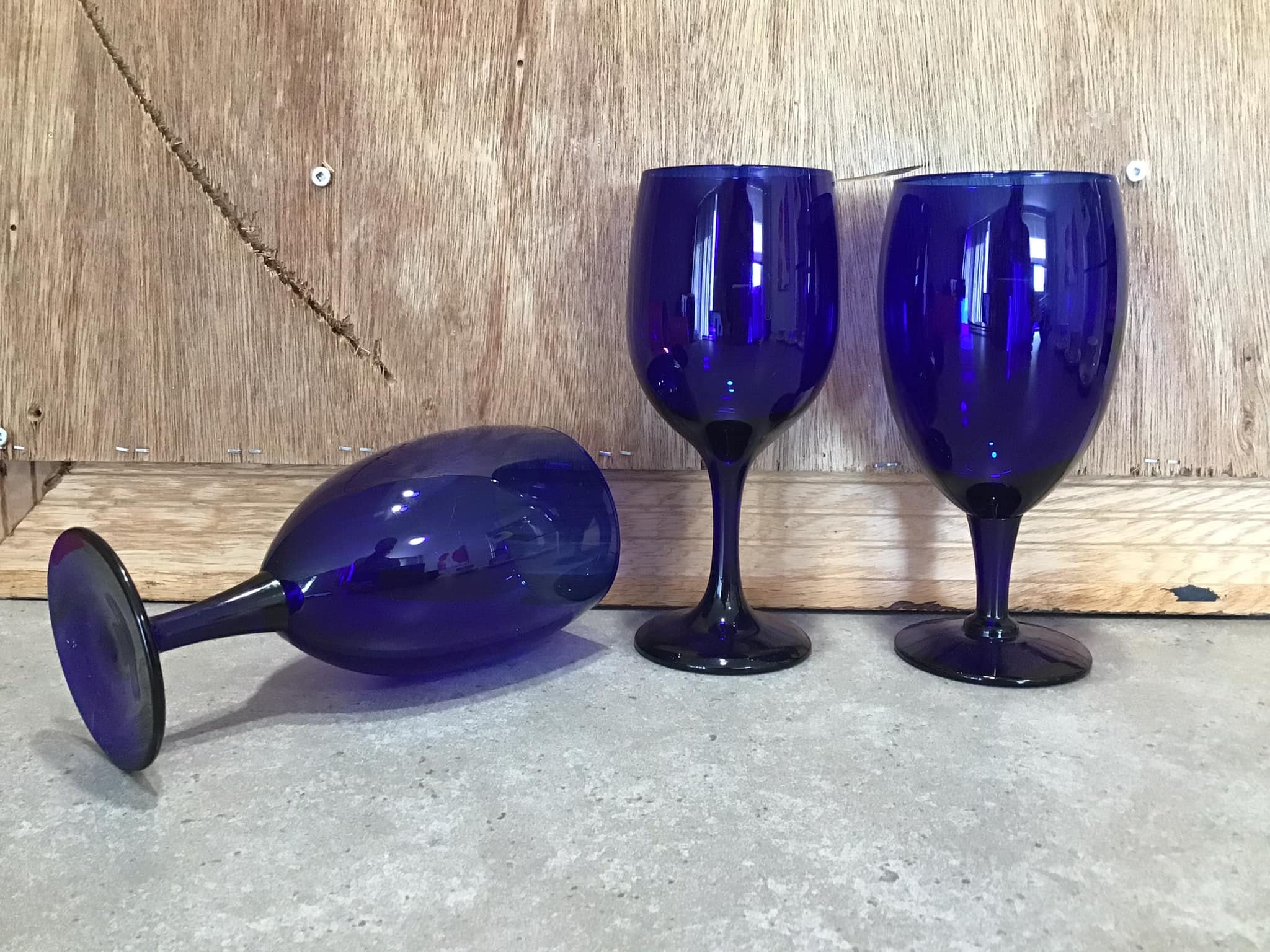Vintage Libbey Cobalt Blue Wine Glasses Set of 3 Blue Wine - Etsy
