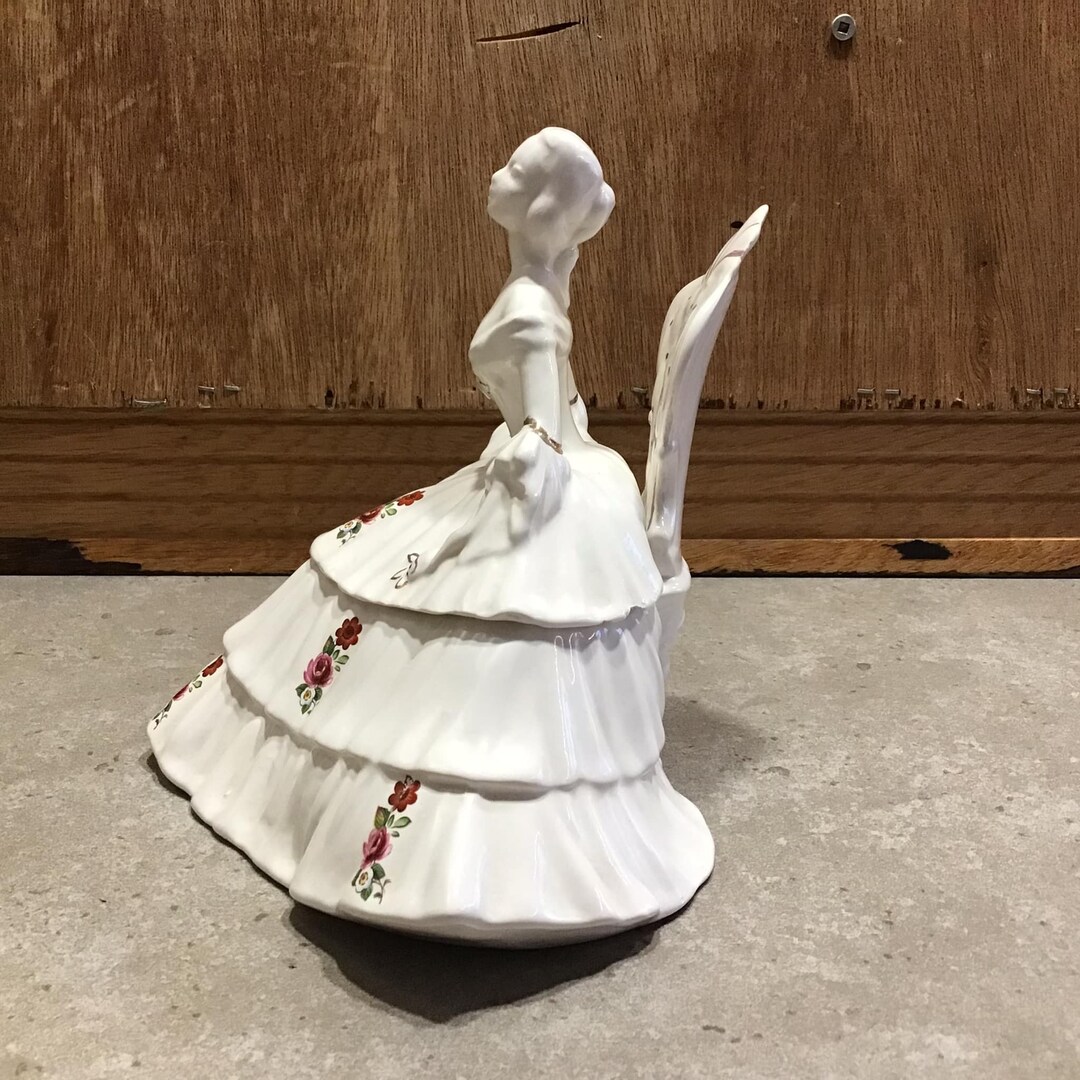 Ceramic Victorian Lady Dresser Trinket Box With Lid - Etsy
