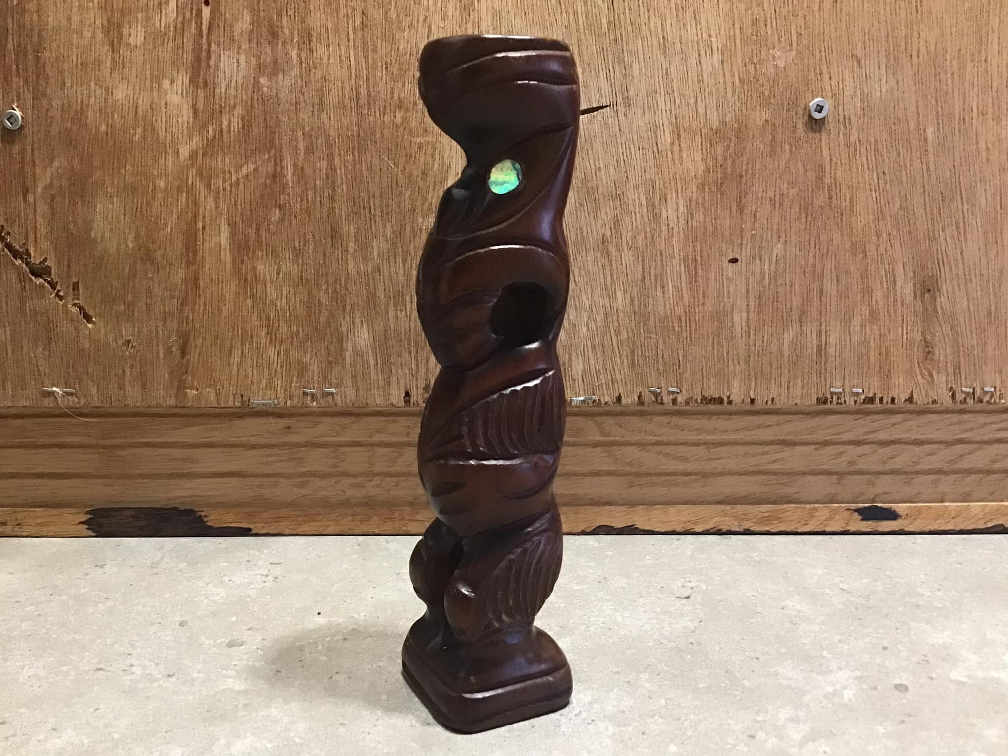 Maori Tiki God Hand Carved Matai Wooden Statue With Paua Shell - Etsy