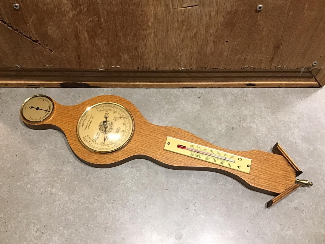 Vintage Thermometer Barometer Hygrometer Wall Hanging | Indoor Wood ...