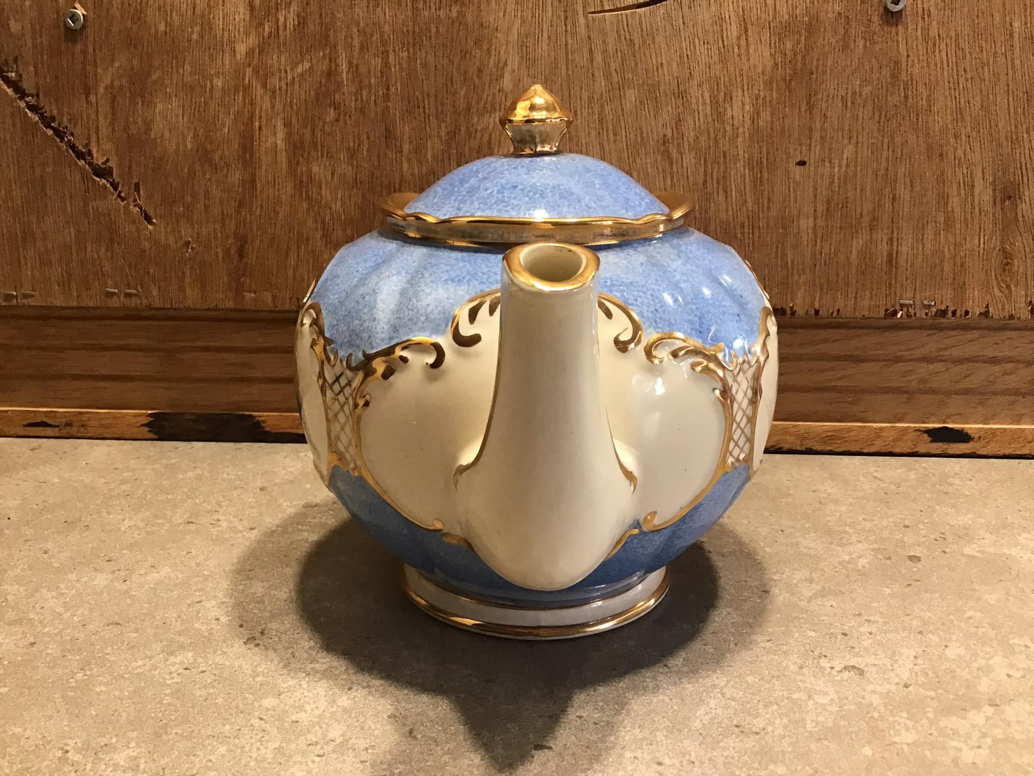 Very Rare Antique Sadler Globe Teapot Blue Crinoline Lady Pattern - Etsy