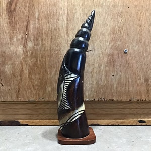 Vintage Carved Cattle Horn African Statue: Mid-century Tribal Decor - Etsy