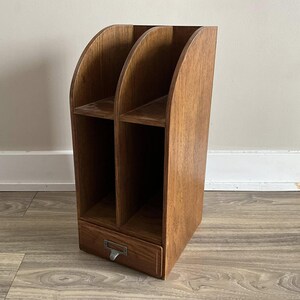 Vintage Wood Desktop File Box Cabinet With Drawer - Etsy