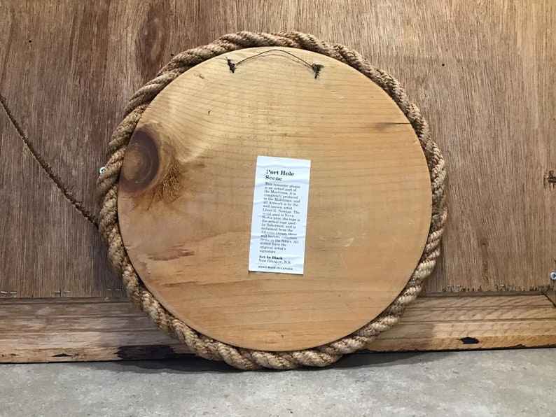 Vintage Nautical Rope Art: Handmade Pine Wood Port Hole Scene - Etsy