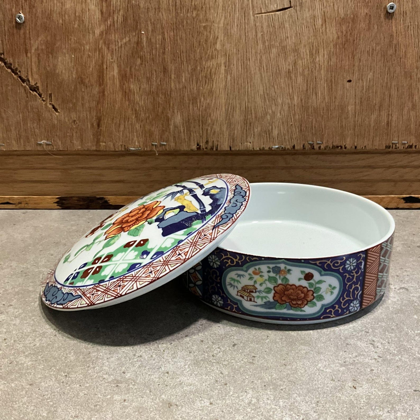 Vintage Japan Trinket Box Imari- Porcelain Box Hand Painted Floral ...
