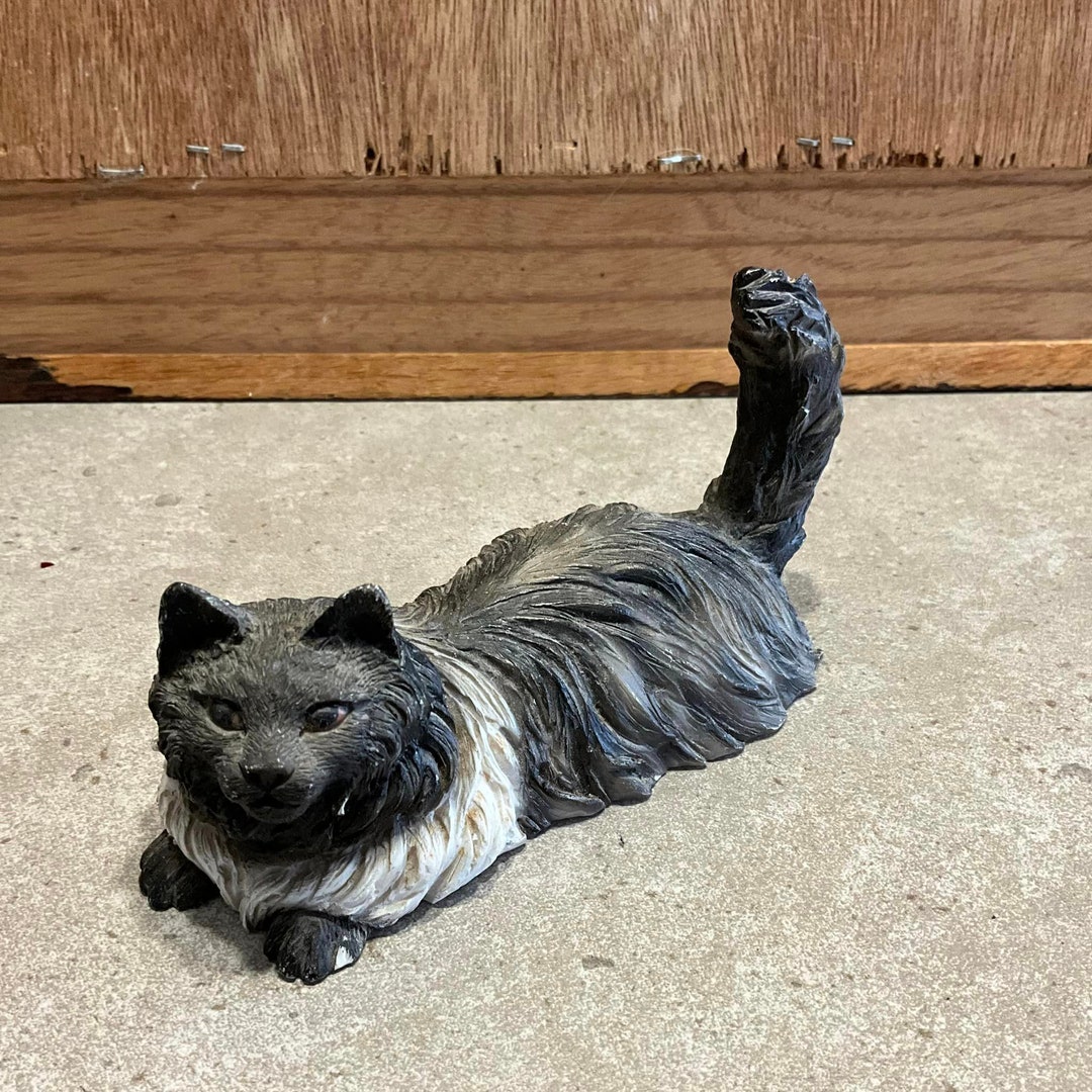 Italian Resin Cat Figurine Cat Sculpture Collectible Home Shelf Decor ...