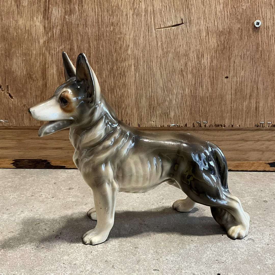 Vintage Ceramic German Shepherd Dog Figurine Made in Japan - Etsy