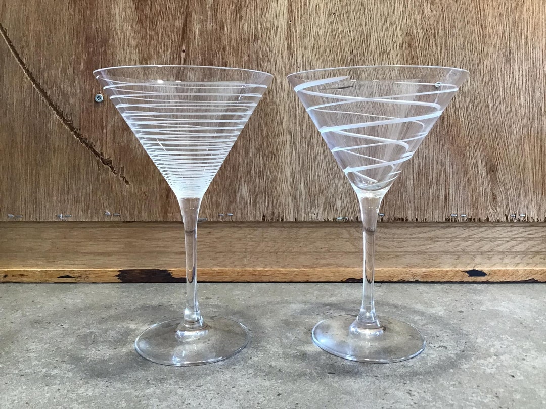 2 Mikasa Abstract Martini Glasses Cheers Cocktail Glasses Etsy