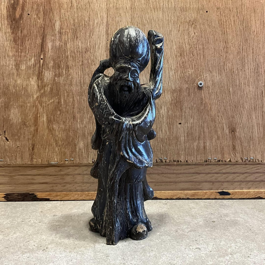 Old Vintage Antique Fuk Luk Sau Chinese God of Longevity Oriental ...
