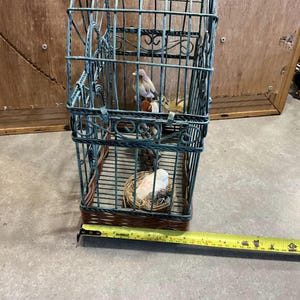 Metal Bird Cage With 3 Faux Birds , Decorative Bird Cage, Kitchen Decor ...