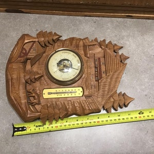 REGEN VERANDERLICH SCHON Thermometer/barometer. Vintage German Wall ...