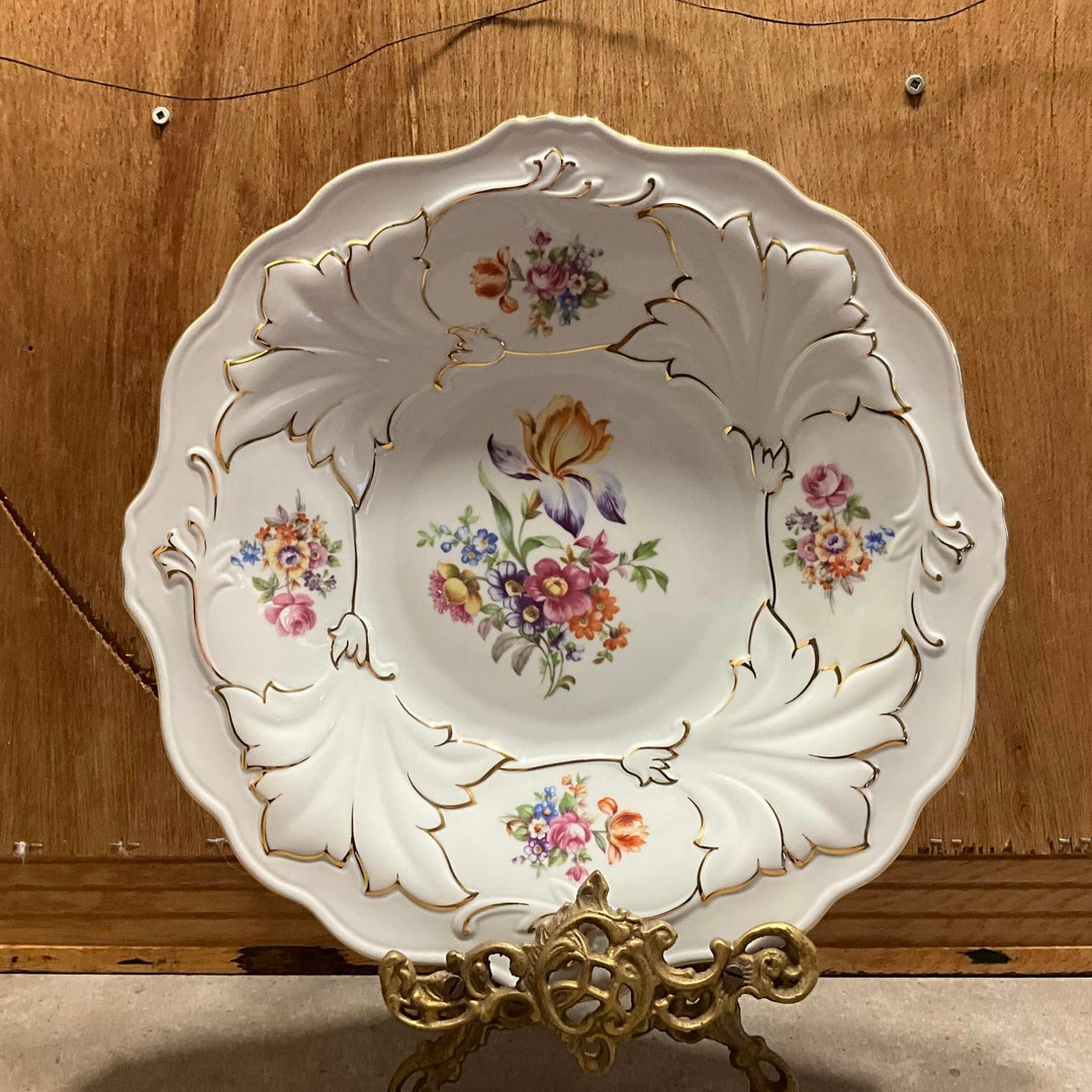 Weimar Porcelain Germany Jutta Serving Plate Floral Round Scalloped ...