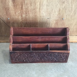Vintage Mail Organizer Vintage Floral Desk Organizer and Mail Sorter ...