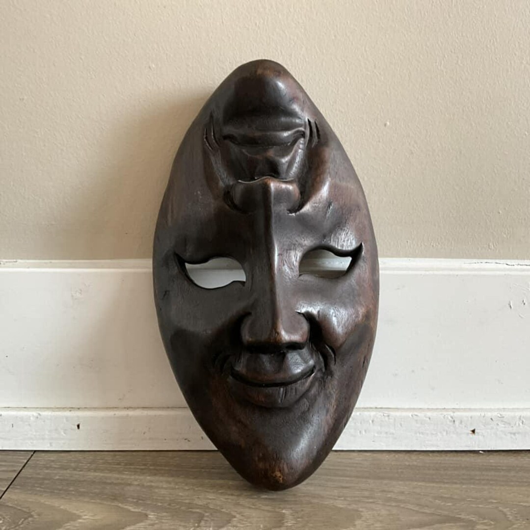 Vtg Carved Wooden Comedy/ Tragedy Mask Wall Hanging - Etsy