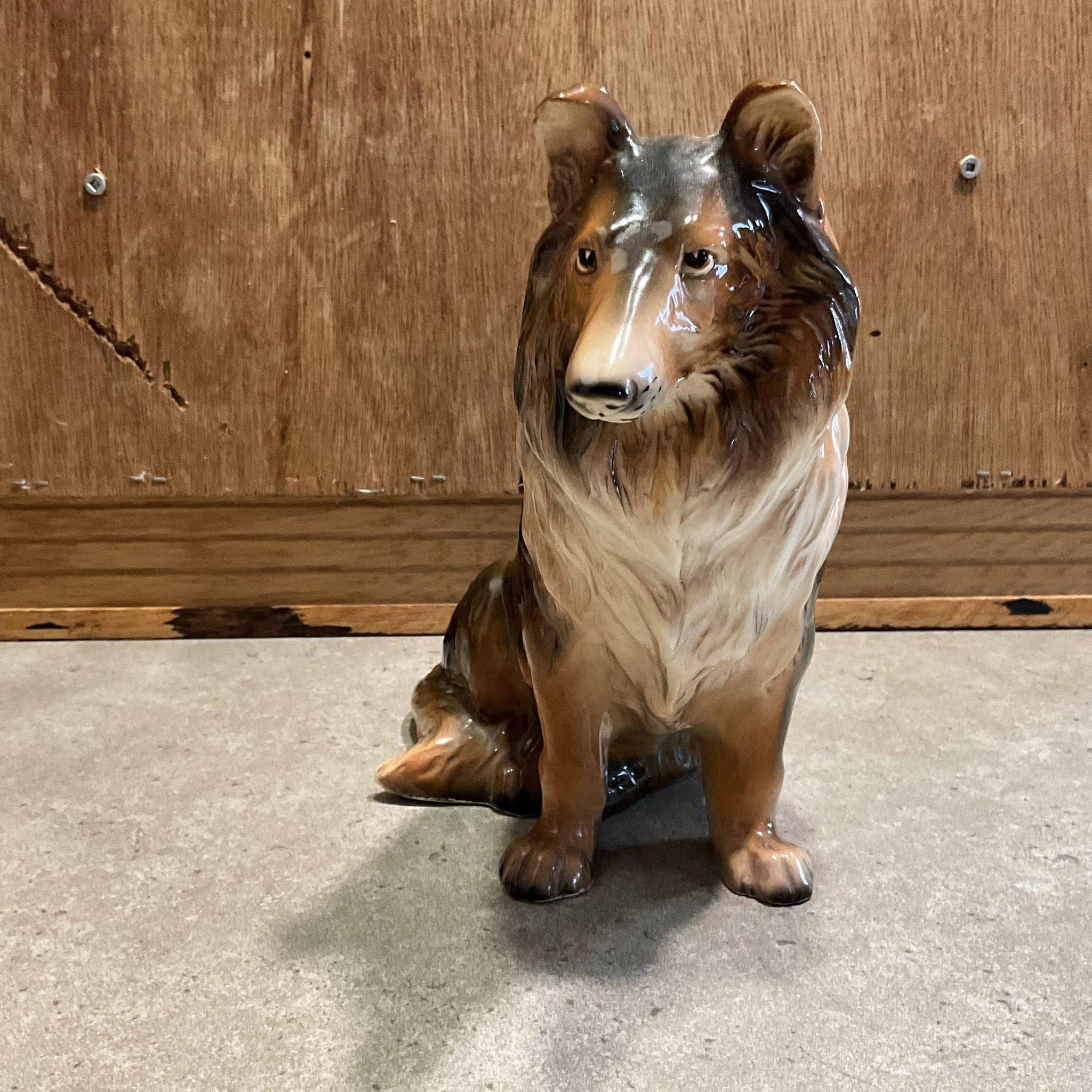 Vintage Porcelain Collie Dog Vase /planter Statue Made in Japan - Etsy