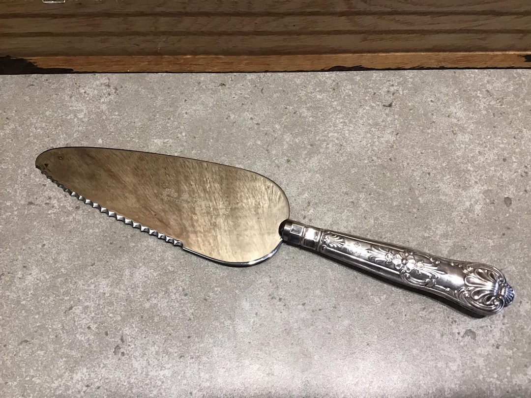 Vintage Sheffield England Pie Server, Cake Server, Embroidered Handle ...