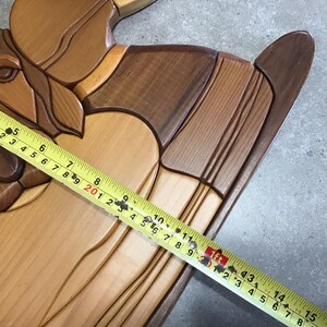 Vintage Labrador Dog and Duck, Wood Intarsia Wall Hanging Handcrafted ...