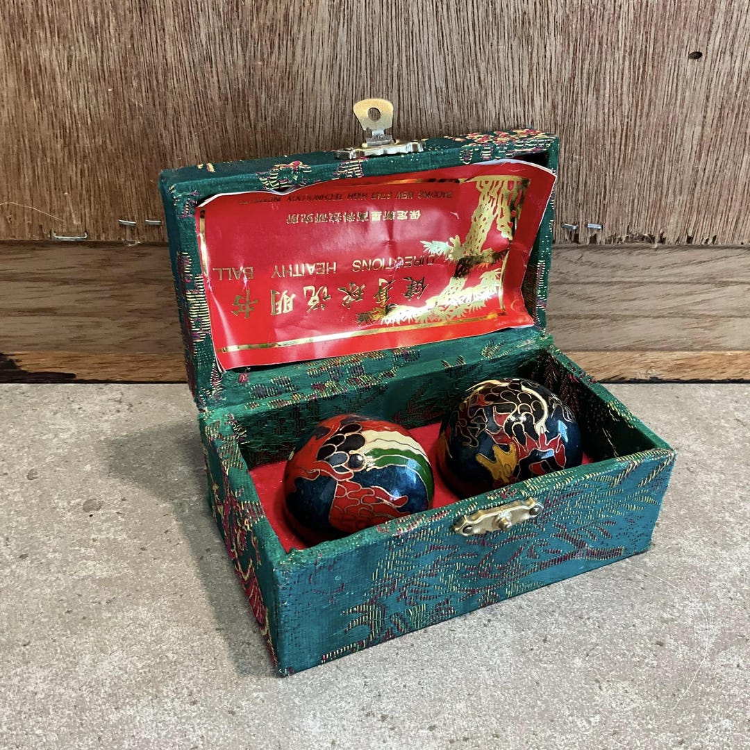 Vintage Chinese Baoding Stress Balls, Vintage Chiming Harmony Ball's, Baoding Balls, Chinese ...