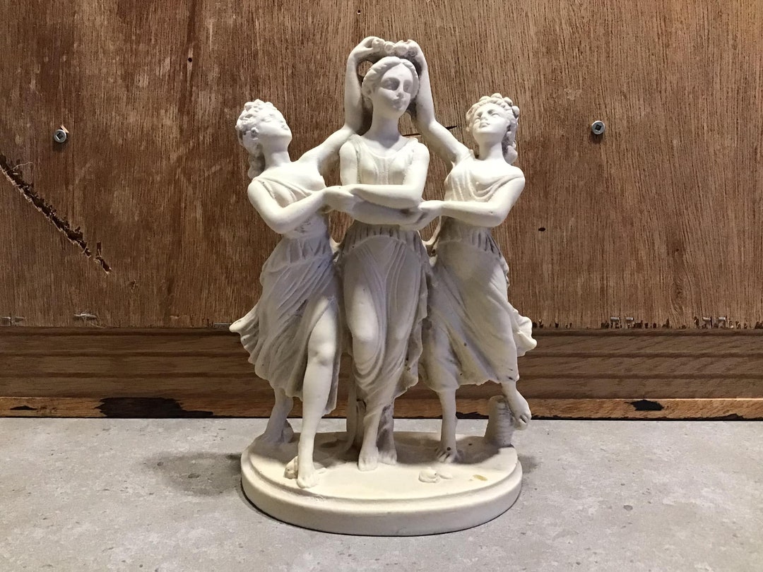 Vintage Three Graces Charites Greek Statue Handmade Sculpture Made in ...