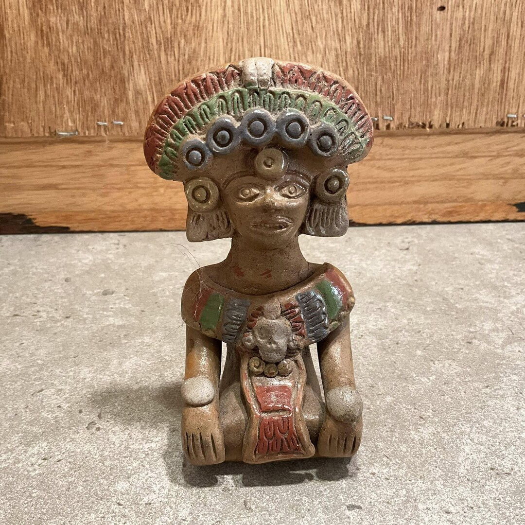 Mexican Folk Art Sculpture, Inca, Mayan, Aztec, Terra Cotta, Clay ...