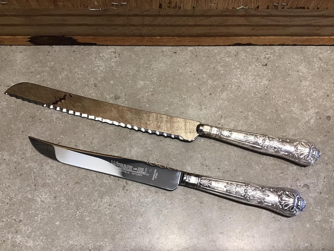 Sheffield, Webber and Hill, Bread Knife, Made in England, Set of 2 - Etsy