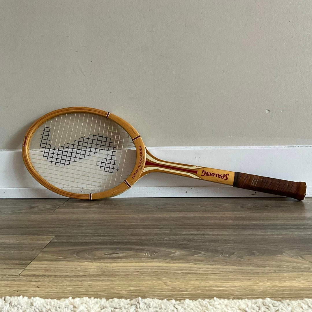 Vintage Spalding John Alexander Signature, Wood Tennis Racket Made in ...