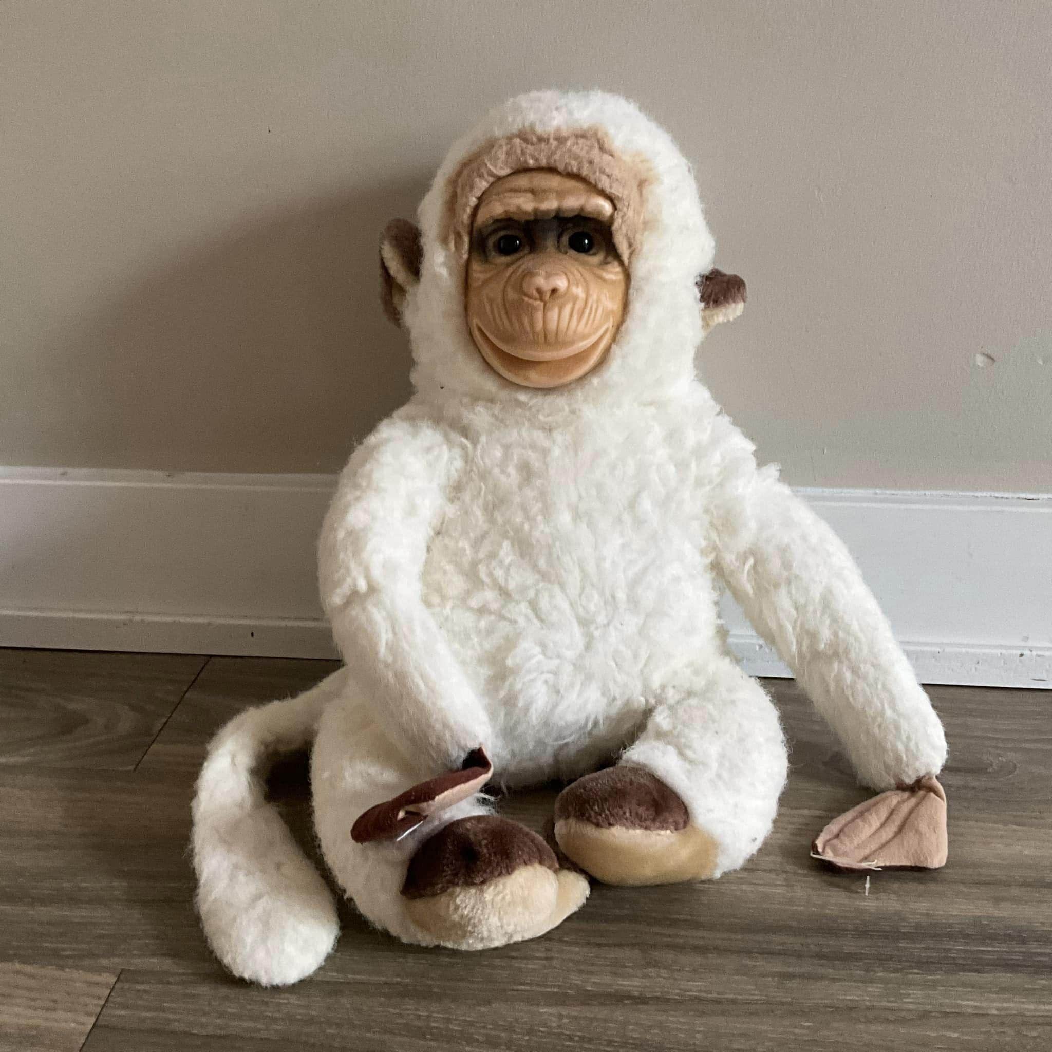 White stuffed monkey store