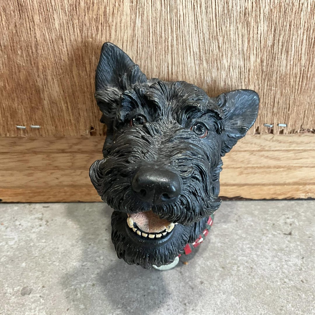 Bossons England 1960s Chalkware Black Scottie Dog Head 5" Scottish ...