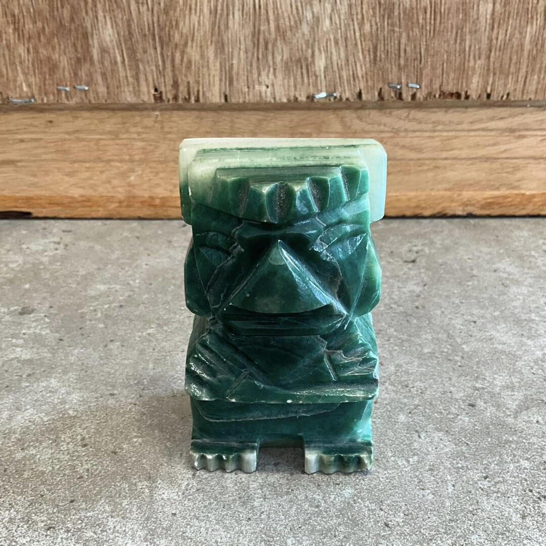 Green Onyx Aztec Tiki Sculpture: Hand-carved Marble Figurine - Etsy