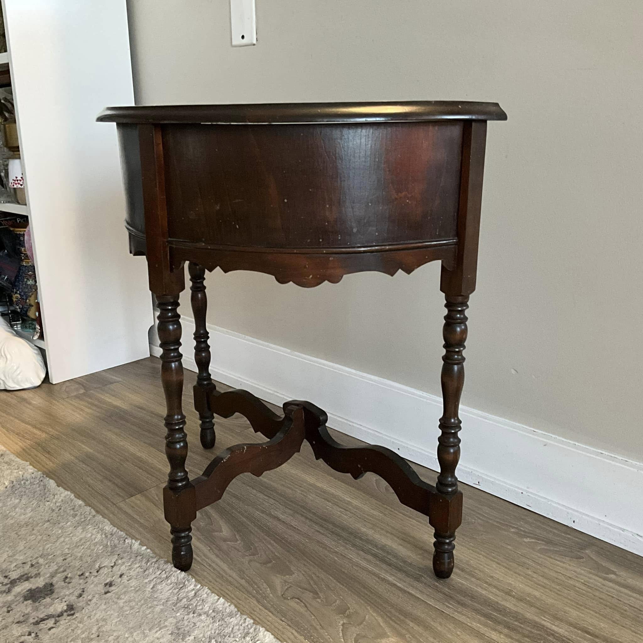 Vintage Half Moon Wood Side Table: Entry Hall Accent Table - Etsy