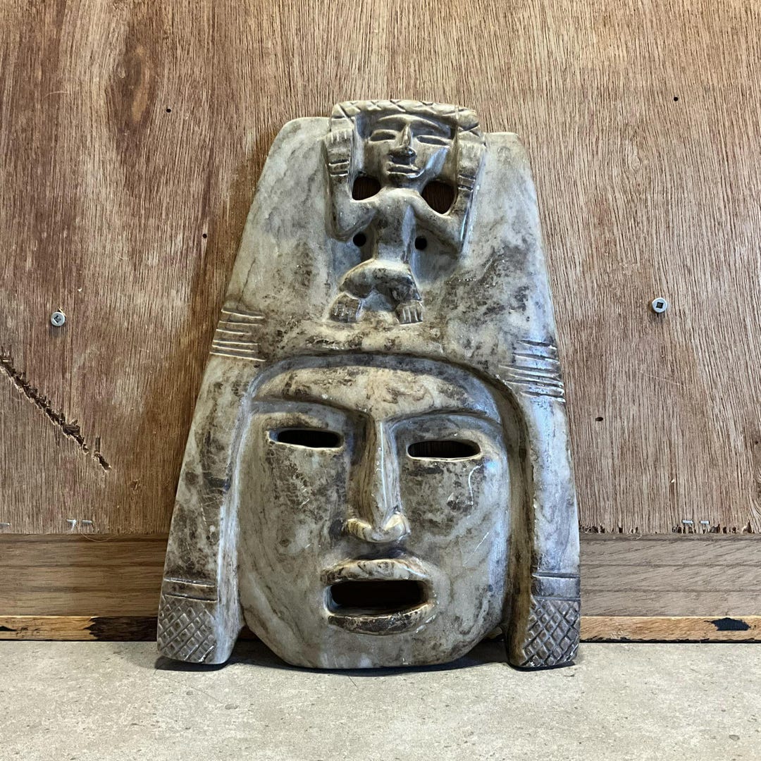Aztec Mask, Funerary Mask, Stone Mask, Mayan, Mexican Culture - Etsy