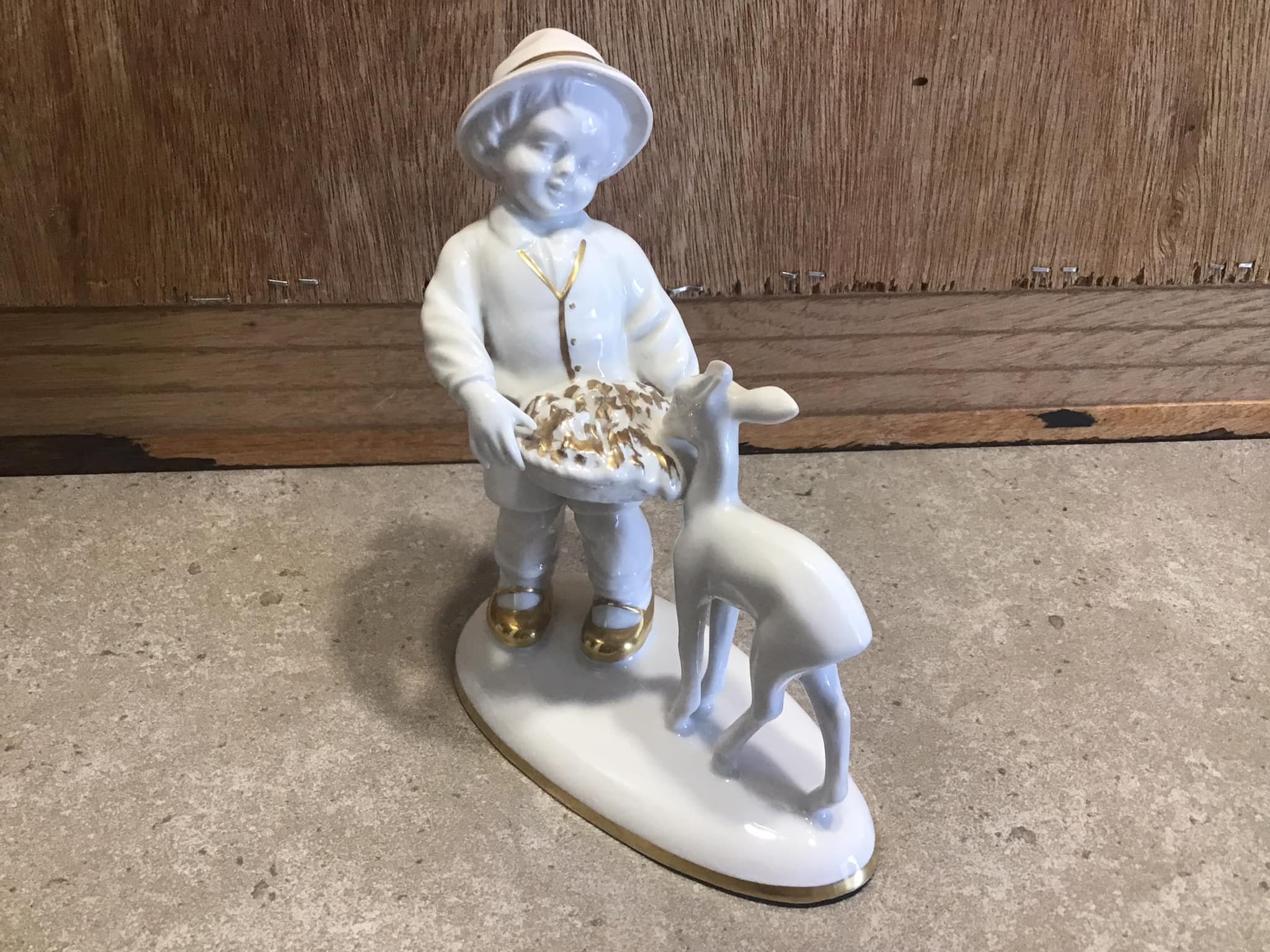 Vintage Gerold Co Tettau Bavaria Porcelain Boy & Deer Vintage Gerold Co Tettau Bavaria Porcelain Boy & Deer
