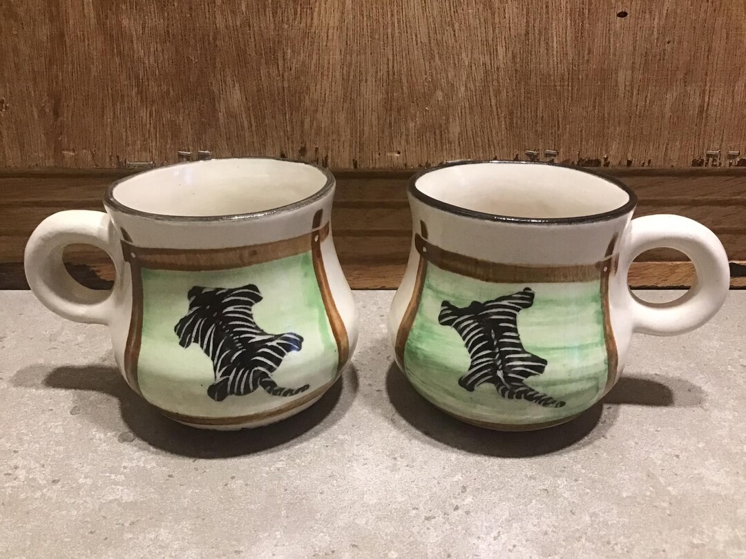 2 South Africa Mugs Hand Painted Safari Style - Etsy