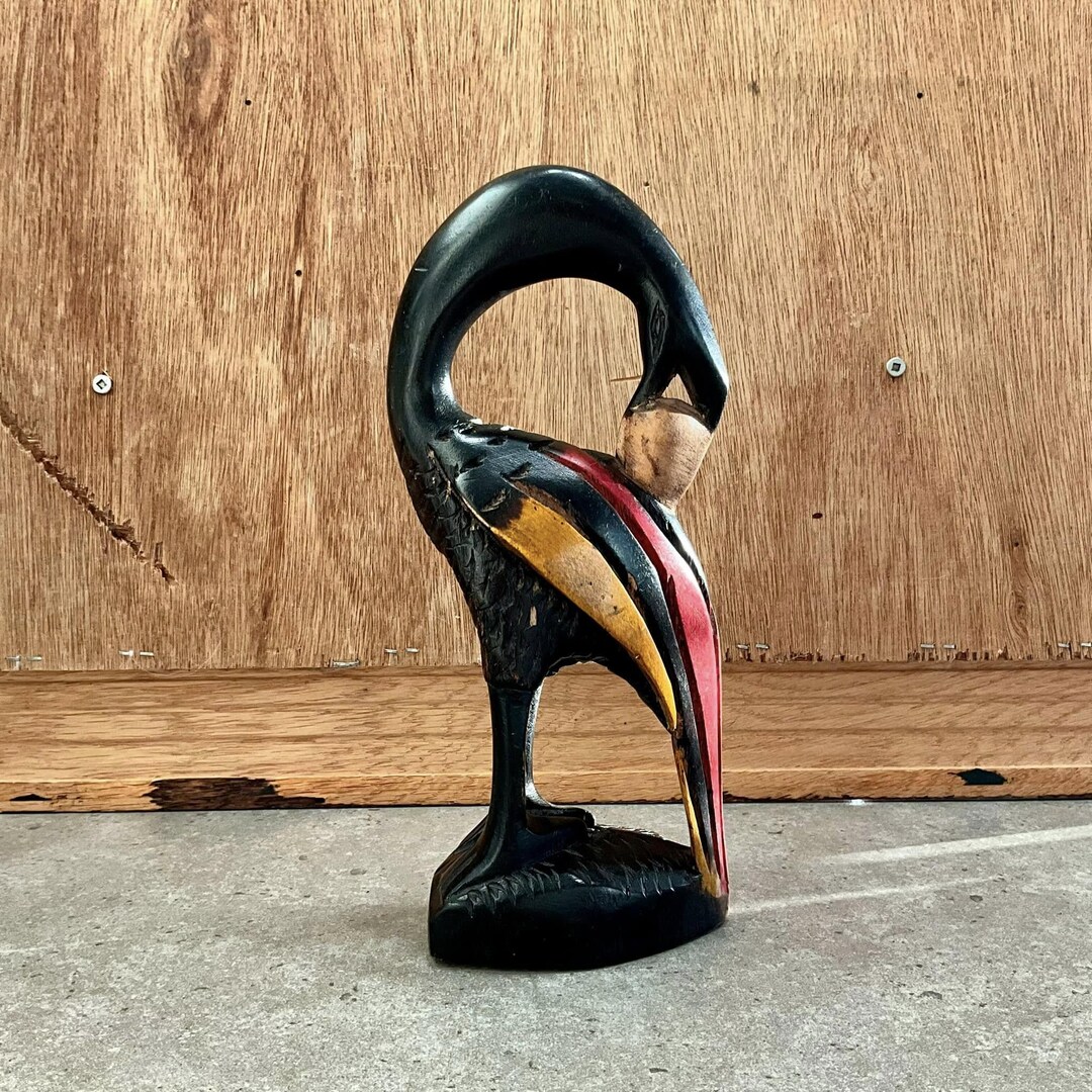 Vintage Hand Carved Sankofa Bird Ghana - Bird With Egg Behind Back ...