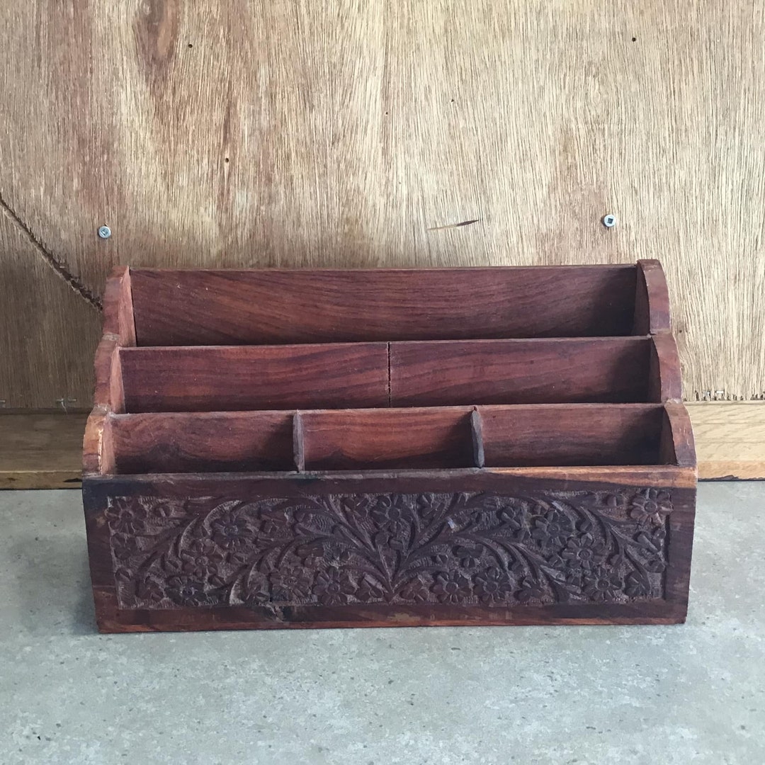 Vintage Mail Organizer Vintage Floral Desk Organizer and Mail Sorter ...