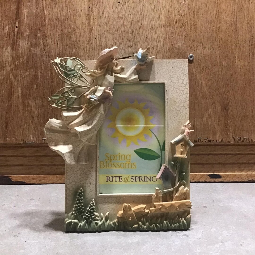 3D Flower Fairy Photo Frame Easel Back, Picture Frame Holds 3x5, Fairy ...