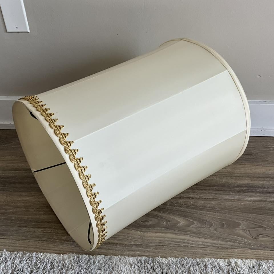 Vintage 17" Drum Lamp Shade Hollywood Regency Textured Trim - Etsy