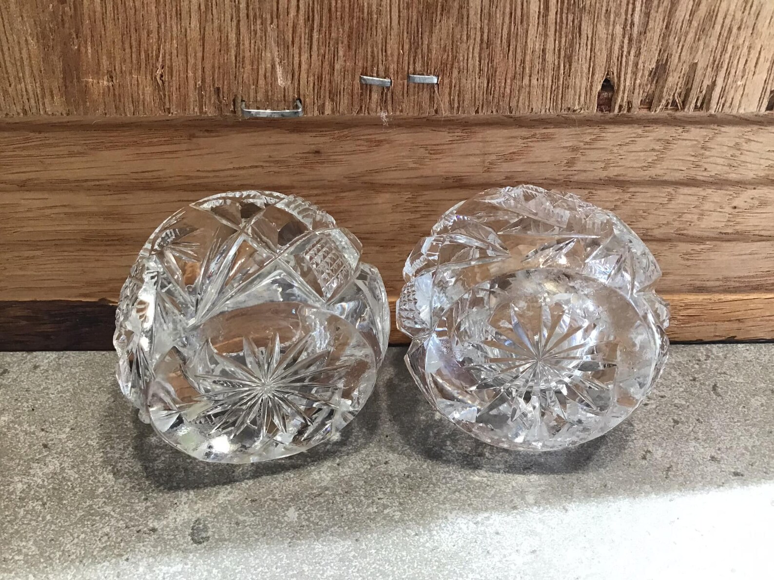 2 Vintage Hand Cut Glass Pinwheel Crystal Candlestick Holders - Etsy
