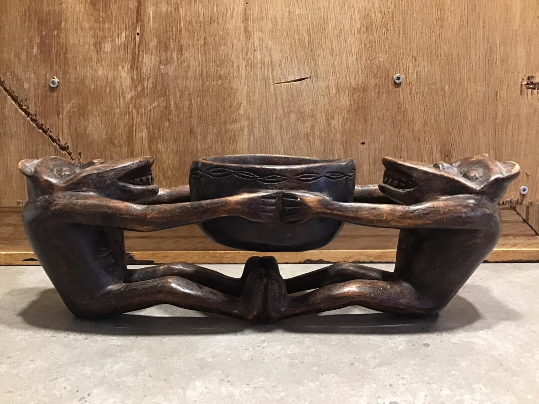 Vintage African Primitive Tribal Old Carved Wooden Original Sculpture ...